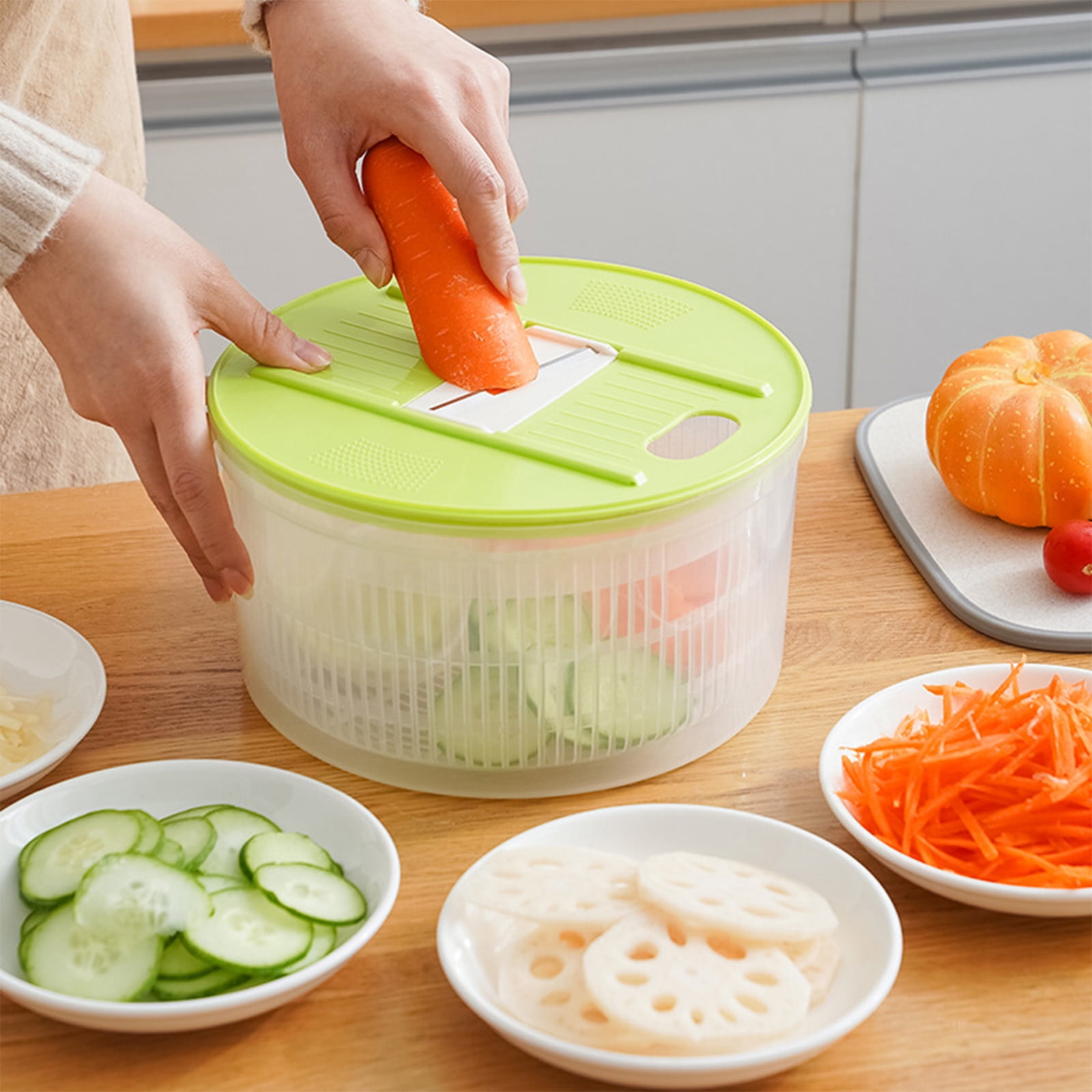Salad Spinner,with Slicer Strainer Shredder,Vegetable Washer Fruit ...