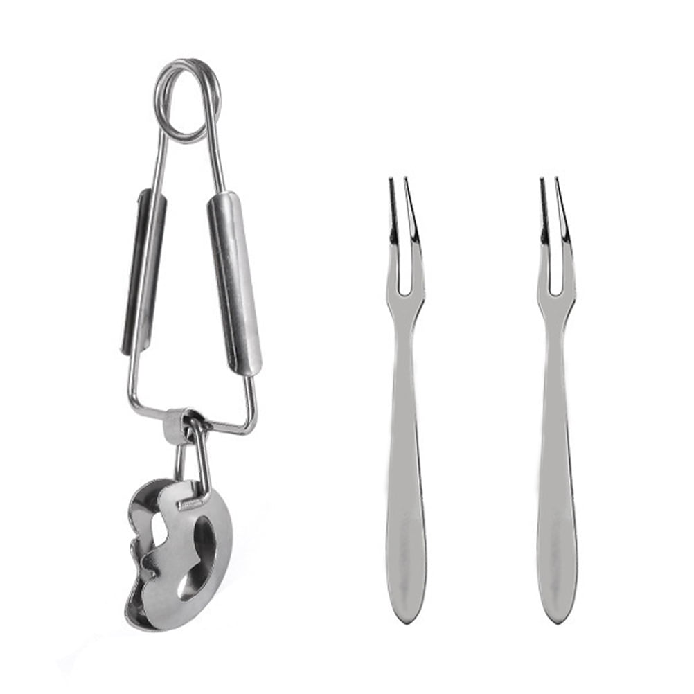 LEORX Large Escargot Utensils Set Silver Home Use 1 Set 6.3x2.2in ...