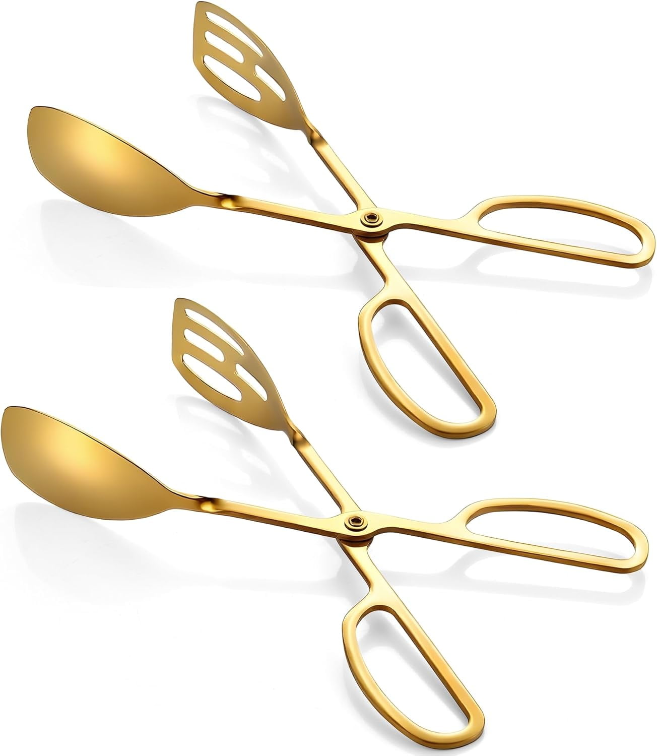Salad Tongs for Serving 2 Pack - Premium Stainless Steel Scissor-Style ...