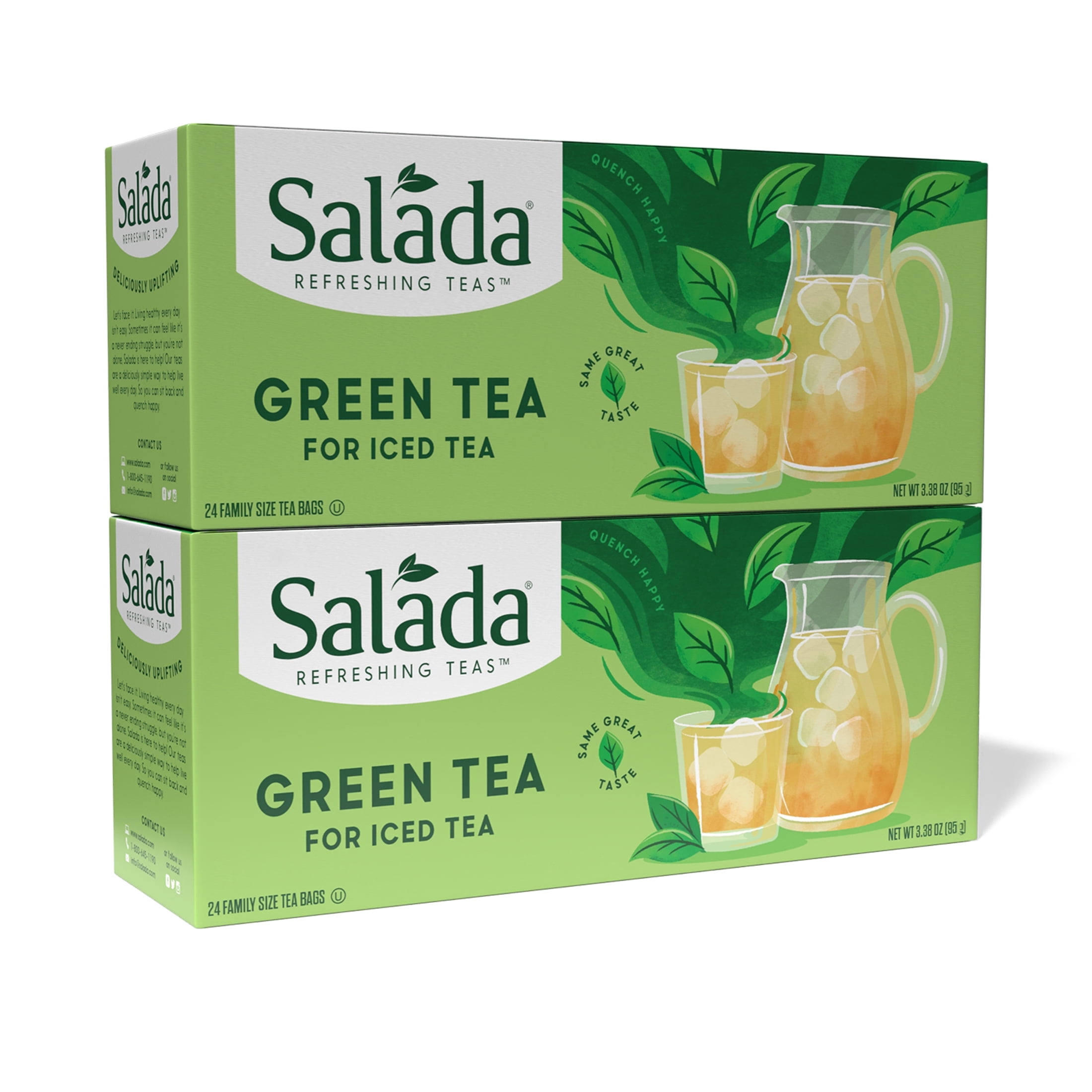 Salada Green Iced Tea, 24 Family Size Tea Bags, Smooth and Refreshing ...