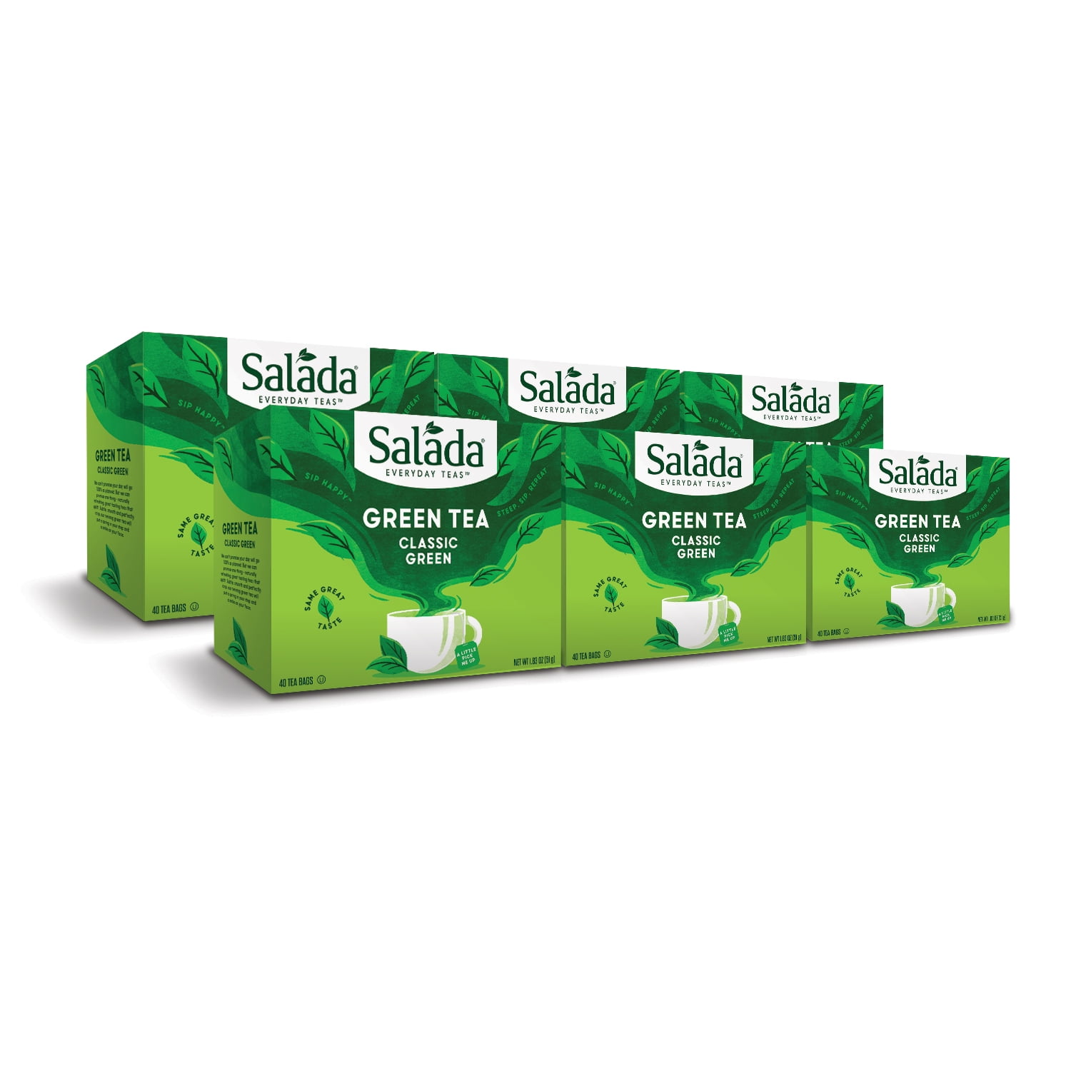 Salada Green Tea Classic- Zero Calories, 40 Wrapped Tea Bags, Rich in ...