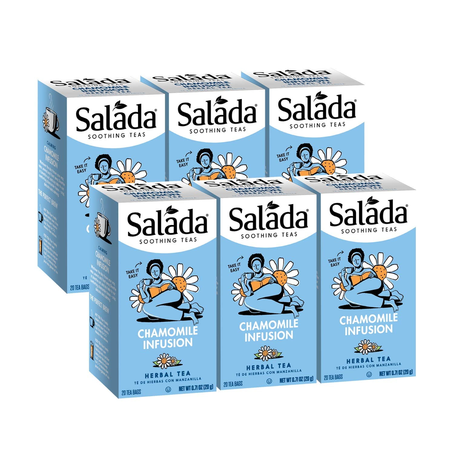 Salada Soothing Teas, Chamomile Infusion Herbal Tea 20 Individually ...