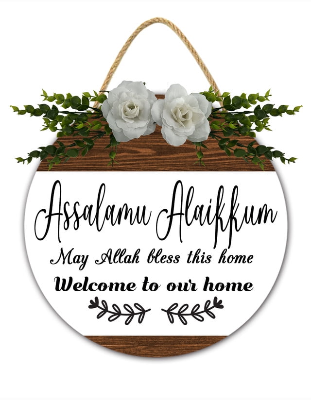 Salam Door Sign, Eid Front Door Sign, Islamic Wall Decor, May Allah ...