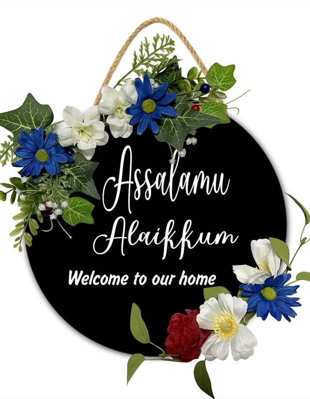 Salam Door Sign, Eid Front Door Sign, Islamic Wall Decor, May Allah ...