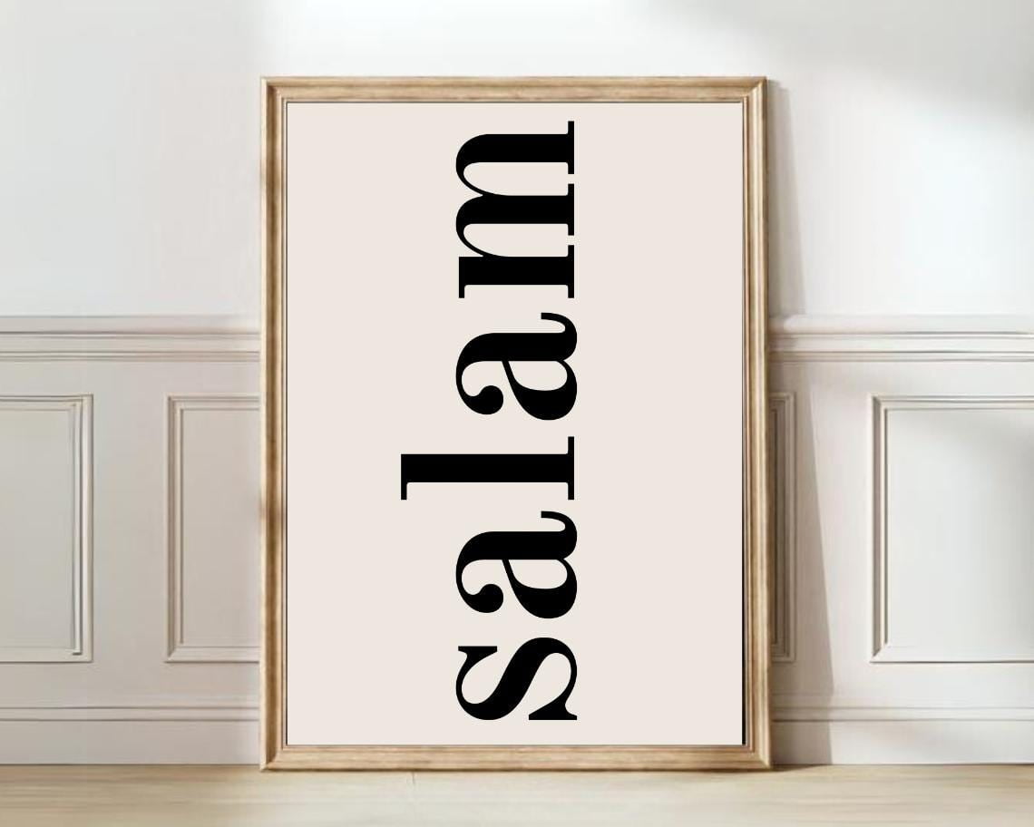 Salam Print Salaam Poster Welcome Print Hello Print Hi Print Typography ...