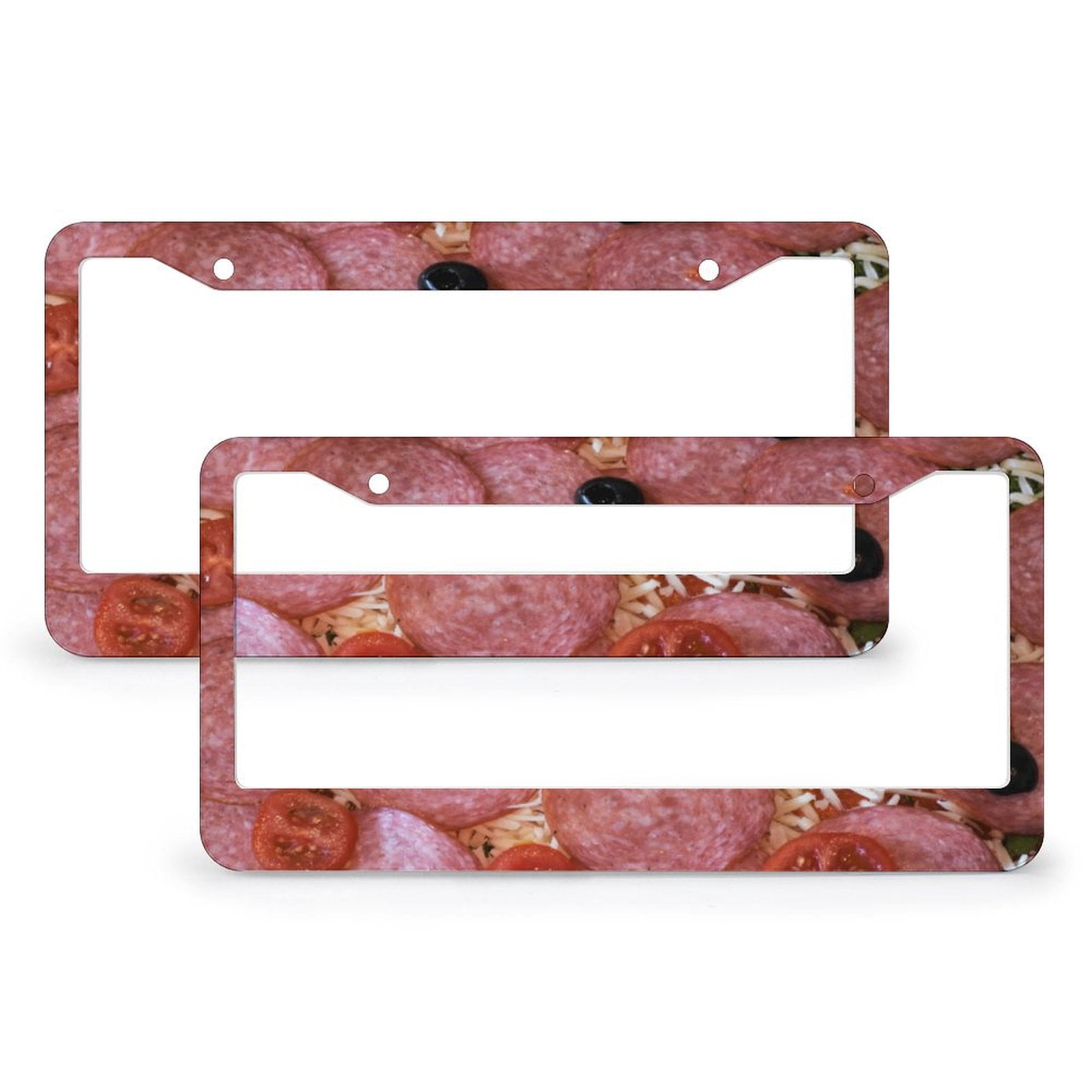 Salami Pizza License Plate Cover 2 Pack Funny Realistic Food License ...