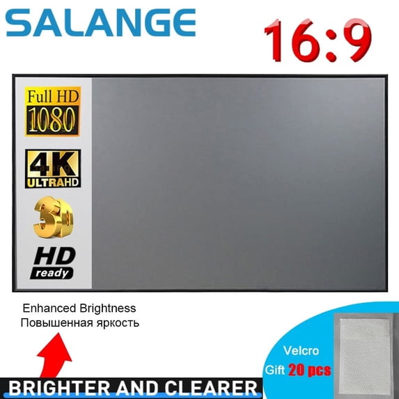 Salange 100'' Portable Projector Screen Foldable HD Anti-Fiber Optic ...