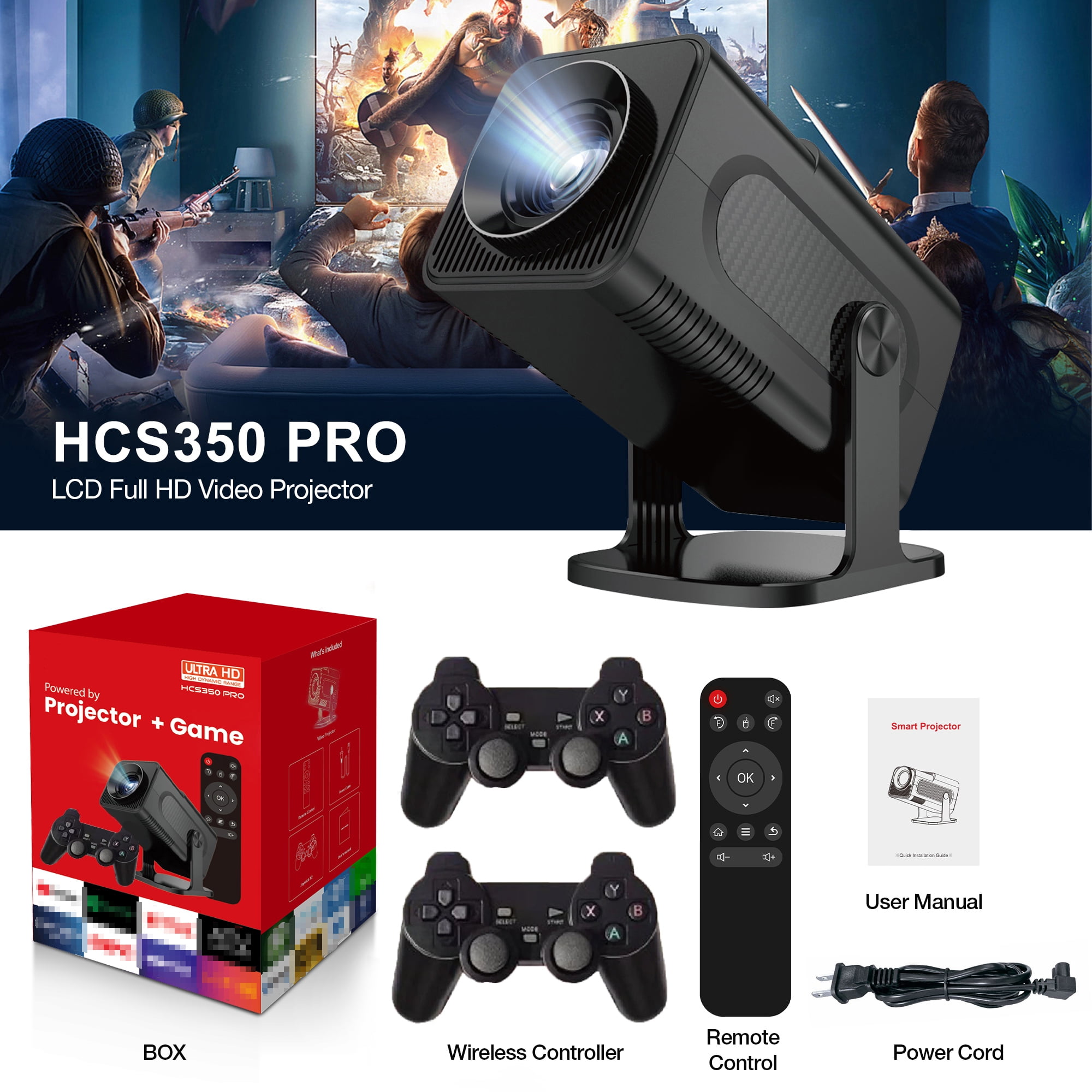 Salange Game Projector P30 Max M300 Max, Portable Smart Projector with Built-in Apps and Games ...