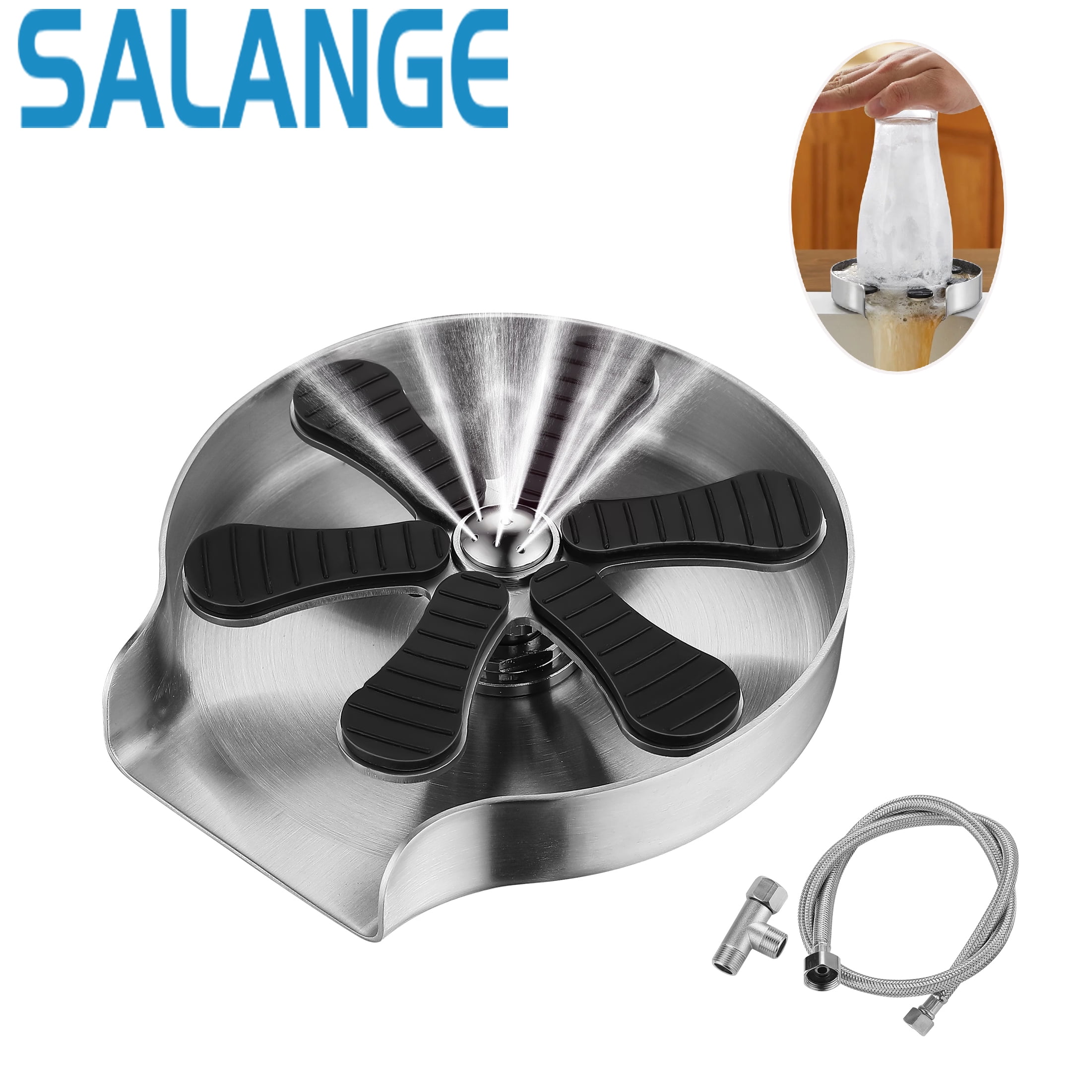 Salange Glass Rinser Rotary for Kitchen Sink Bottle Cups Washer Cup ...