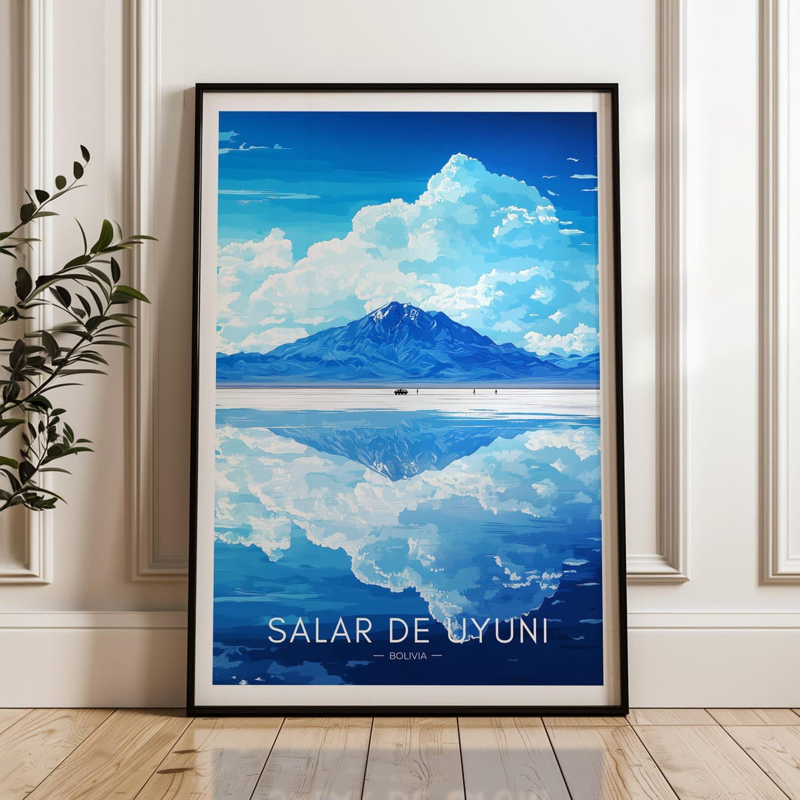 Salar De Uyuni Travel Poster, Bolivia Wall Art Print, Illustration ...
