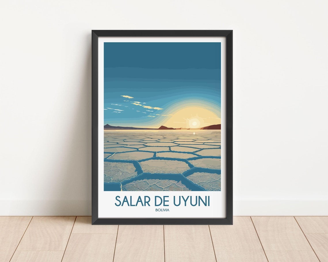 Salar de Uyuni Poster Bolivia Scenic Salt Flats Wall Art Decor ...