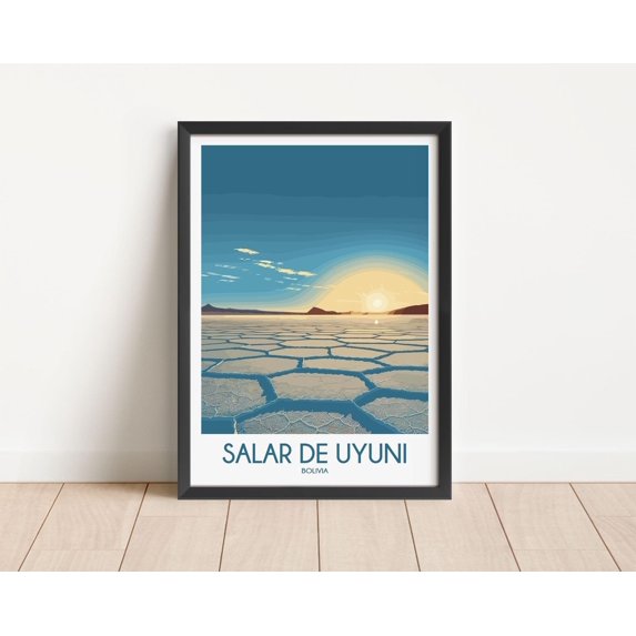 Salar de Uyuni Poster Bolivia Scenic Salt Flats Wall Art Decor ...