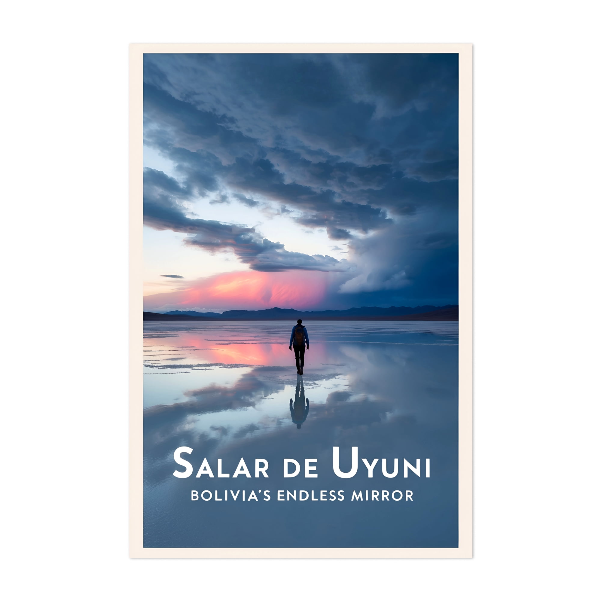 Salar de Uyuni Vintage Travel Poster – Bolivia’s Endless Mirror ...