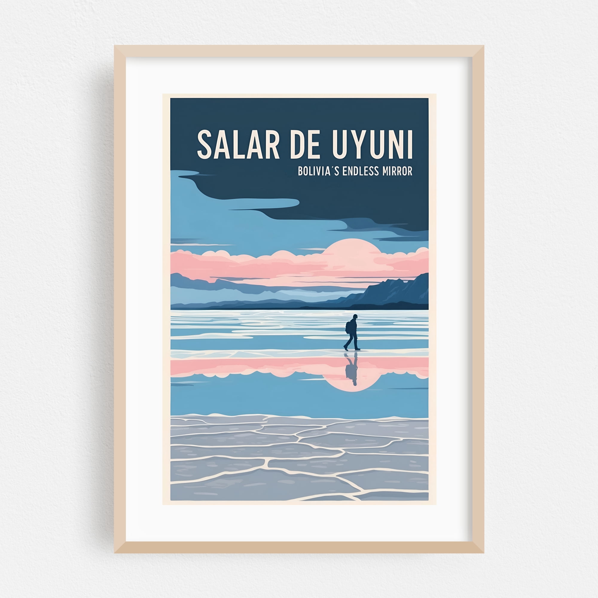 Salar de Uyuni Vintage Travel Poster – Bolivia’s Mirror Desert - Potosi ...