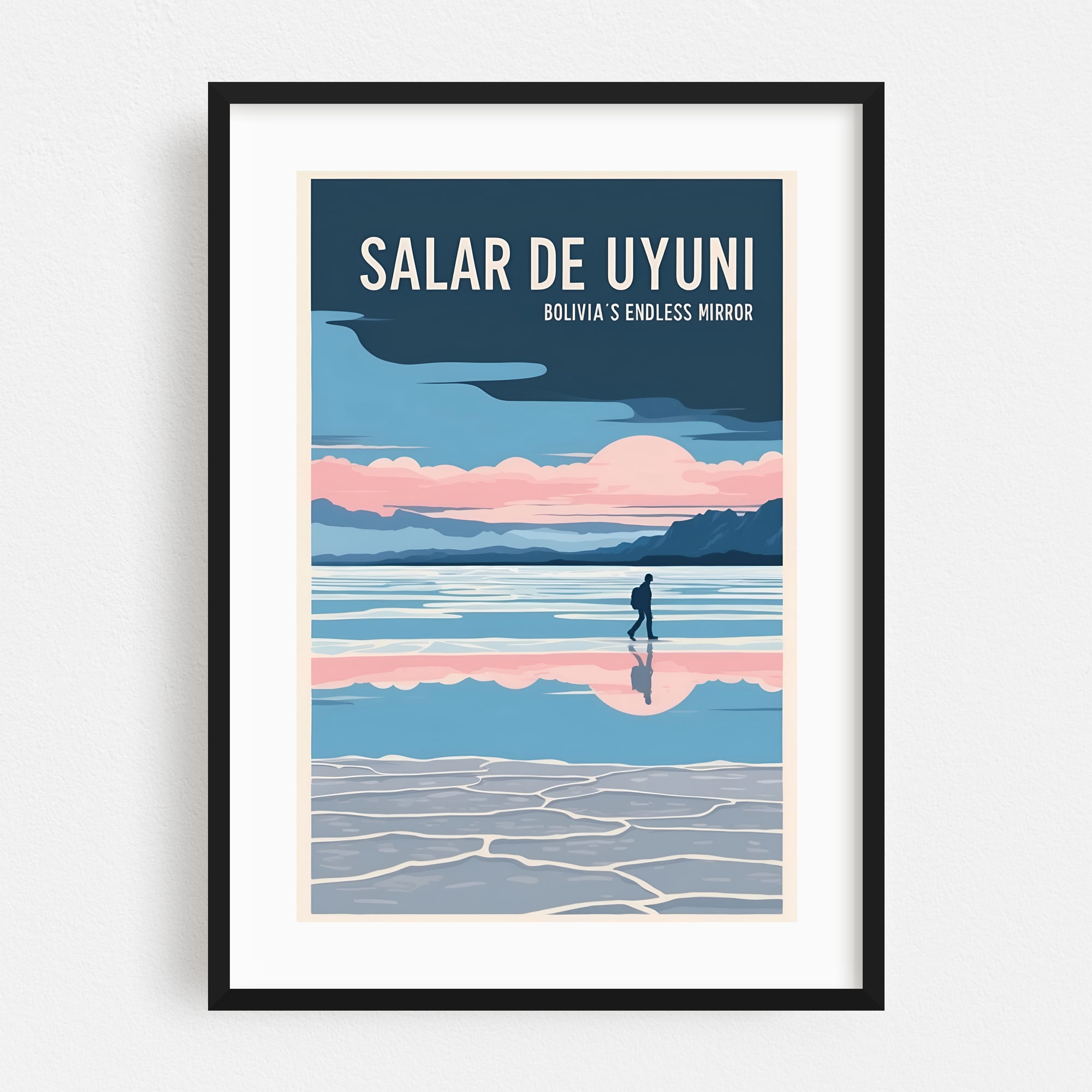 Salar de Uyuni Vintage Travel Poster – Bolivia’s Mirror Desert - Potosi ...