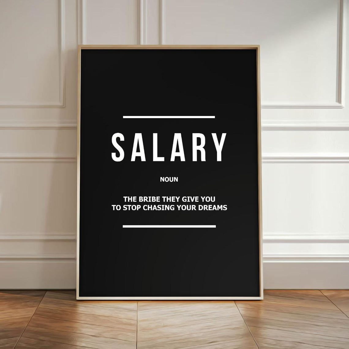 Salary Definition Wall Art – Motivational Quote Poster, Entrepreneur ...