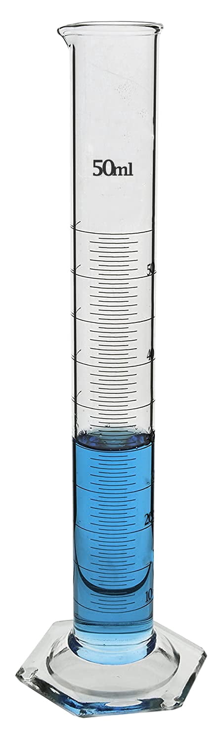 Salco Borosilicate Glass Measuring Cylinder 50ml Heavy Duty Reusable ...