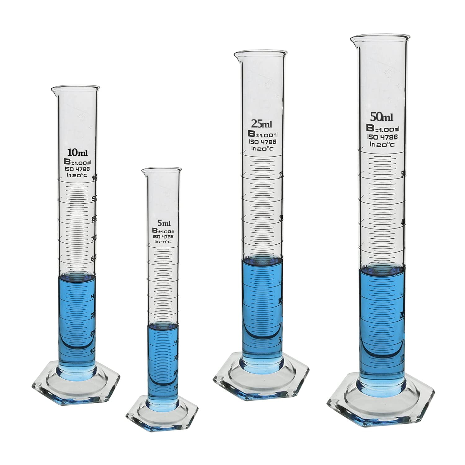 Salco Borosilicate Glass Measuring Cylinder Heavy Duty Reusable Single ...