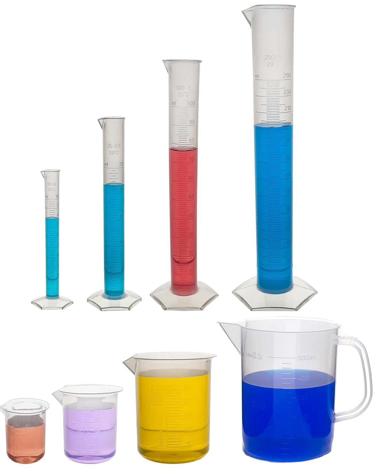 Salco Industrial Polypropylene Plastic Measuring Volume Set 3 Beakers 4 ...