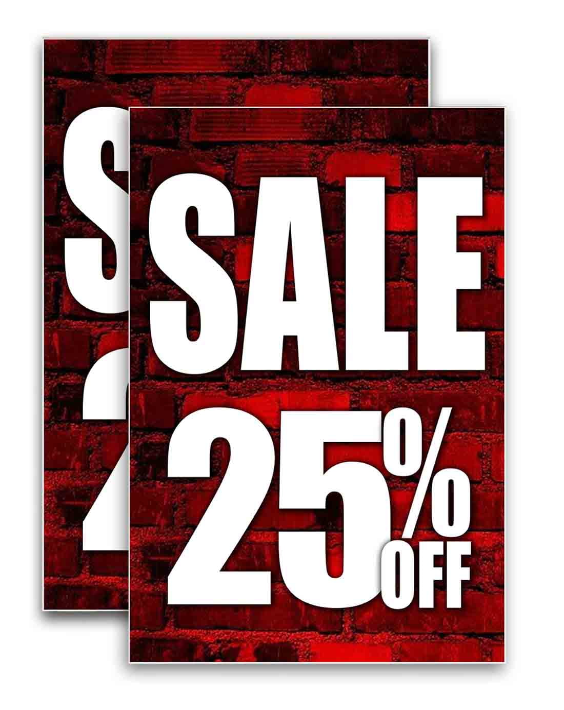 Sale 25 Percent Off (24" X 36") Vinyl Decal Only (Pack of 2) |Sign ...