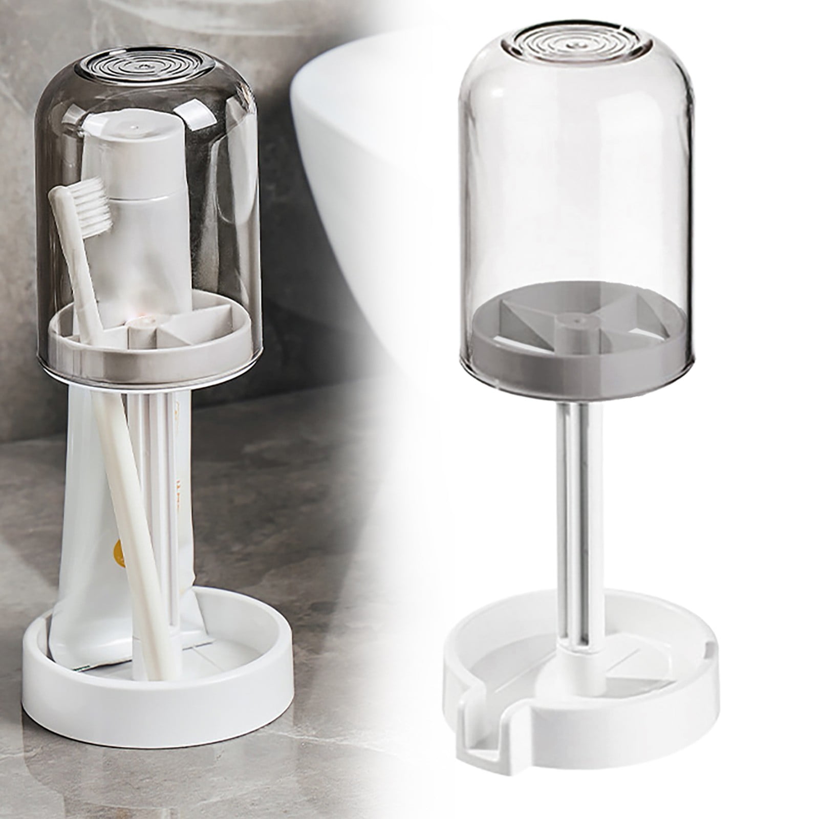 on Sale Hecteas Rack, 1X Toothbrush Holder,Toothbrush Holder with Lid ...