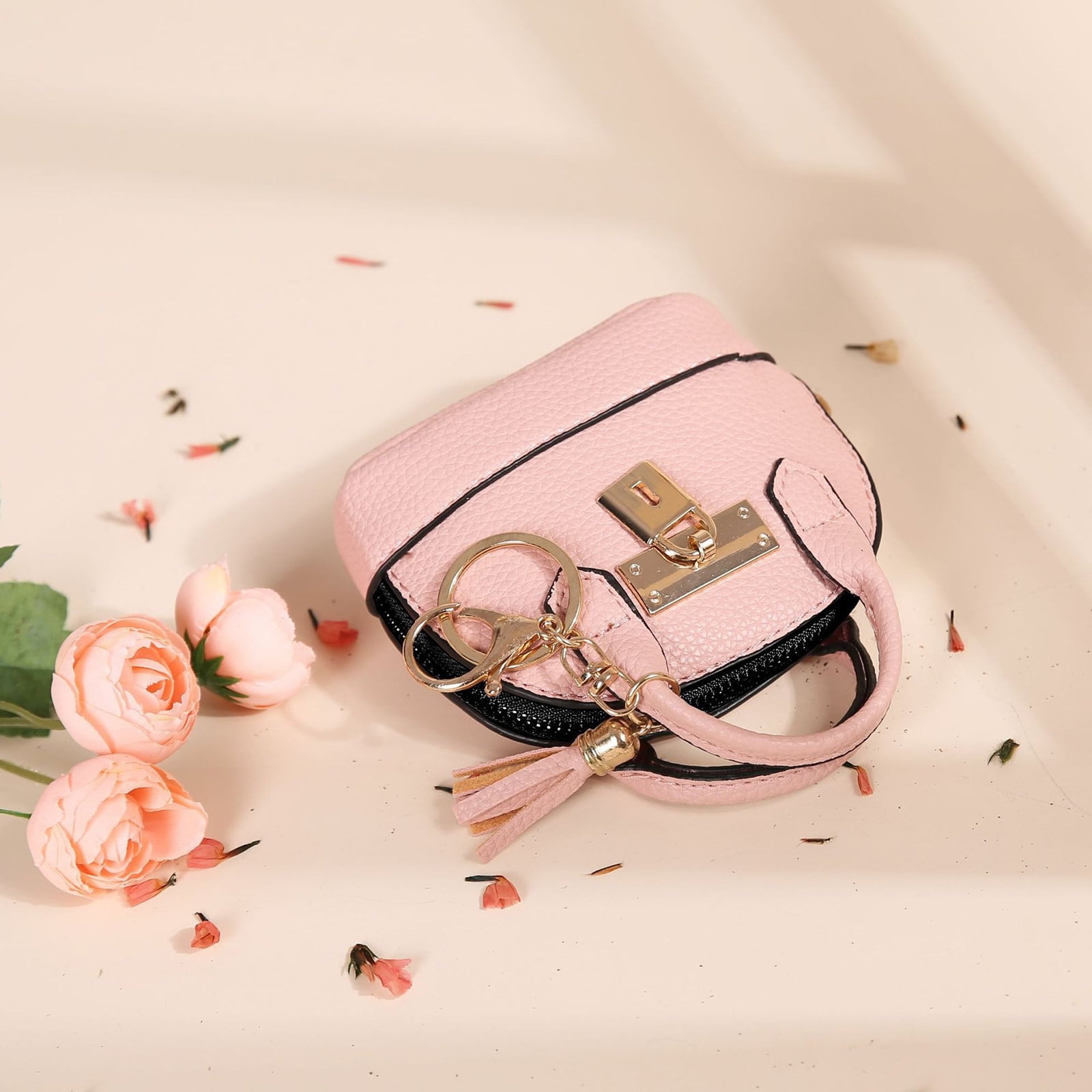 Sale Mini Tote Bag,Keychain Coin Purse PU Leather Key Chain,Small ...