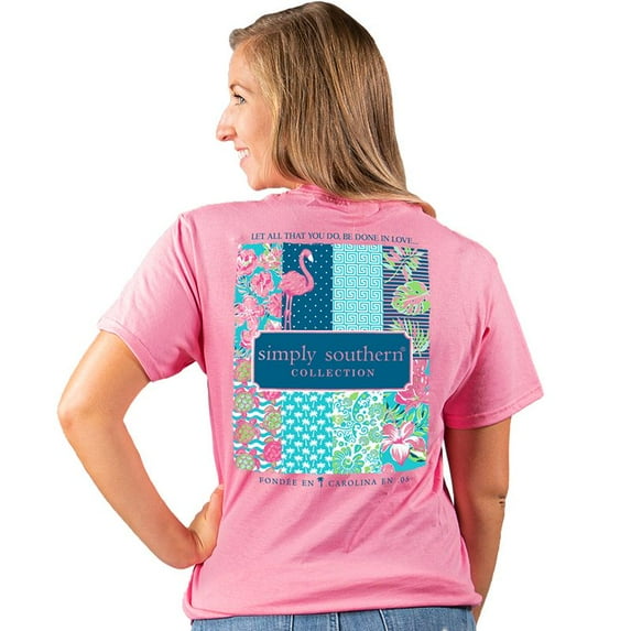 Sale Simply Southern Preppy Classic Logo Pattern T-Shirt - Walmart.com