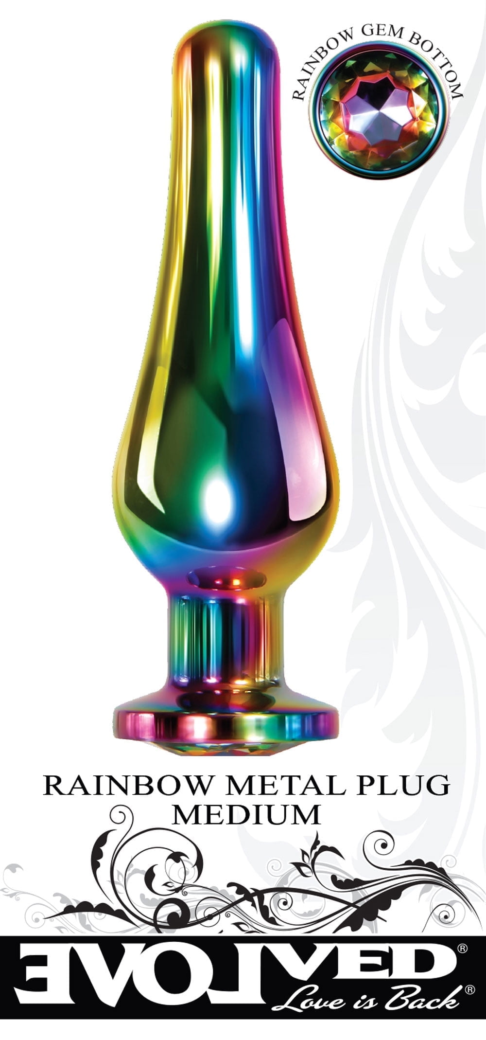 Sale Specials Evolved Rainbow Metal Anal Plug with Rainbow Gemstone ...