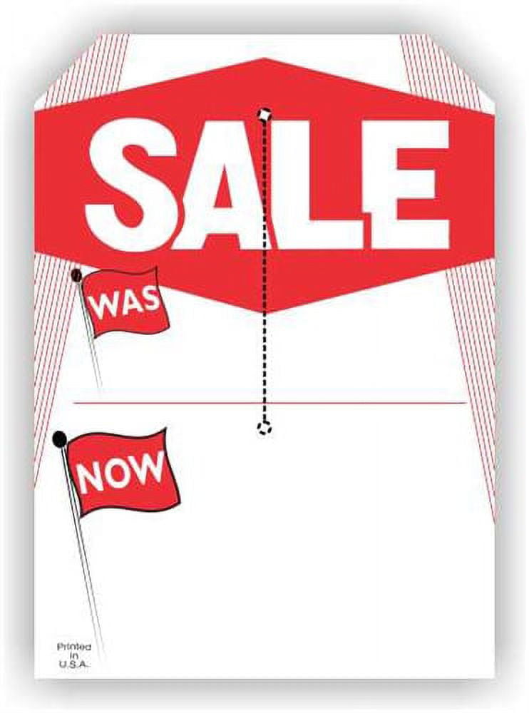 Sale Was/Now Tags, w/3.25" slit, 2 clip corners, Merchandise 12pt Tag ...