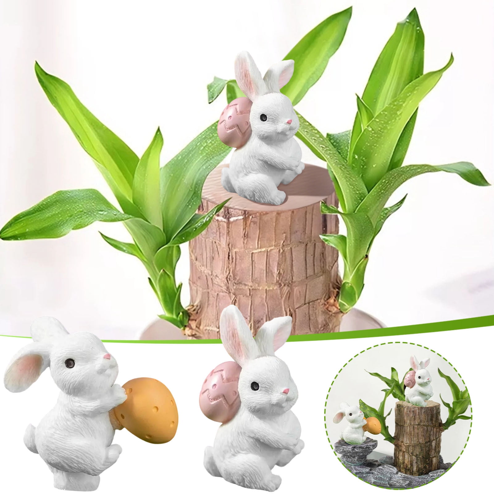 On Sale! mtvxesu Brazilian Wood Hydroponic Tabletop Decor With Rabbit ...
