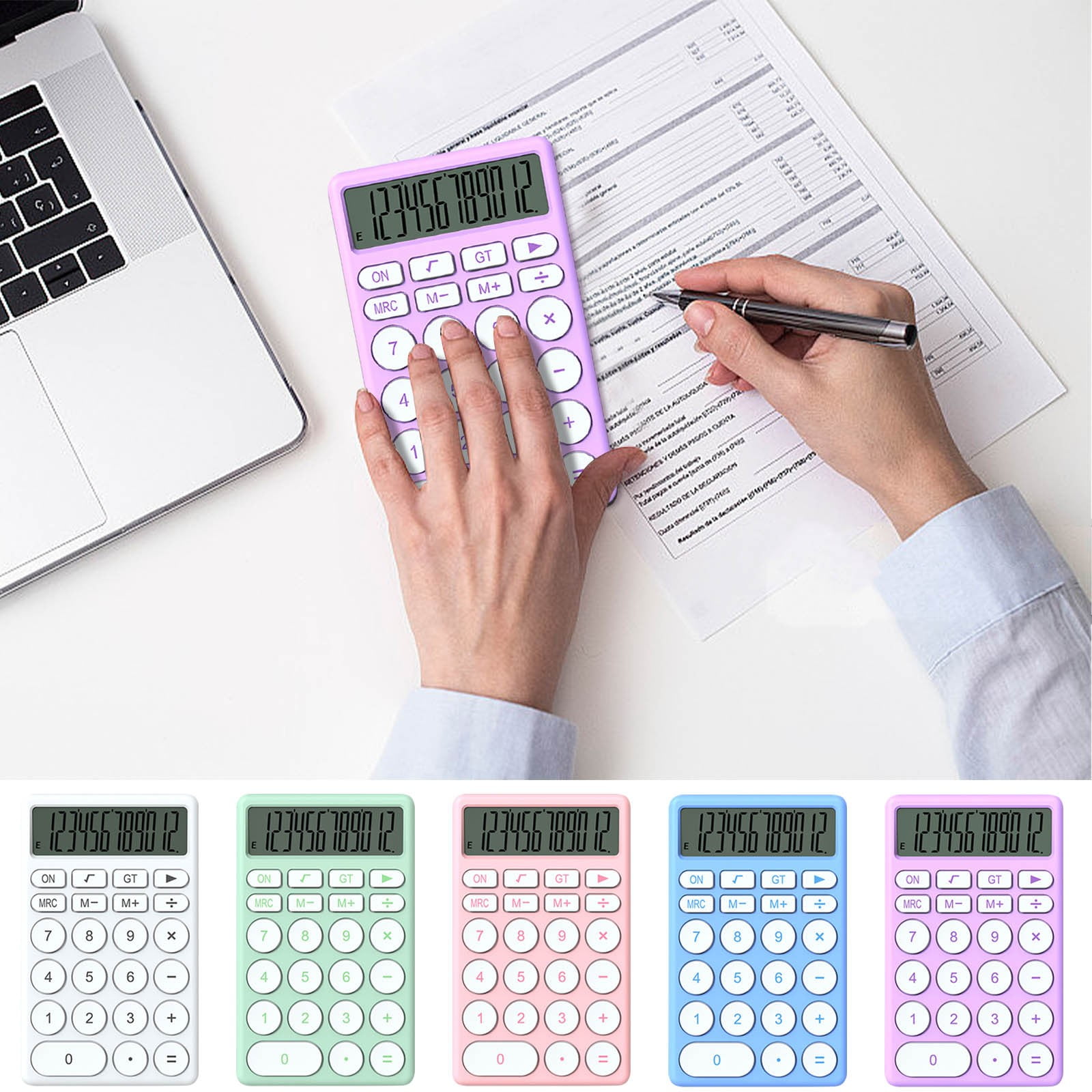 On Sale! mtvxesu Portable Desktop Calculator With Cute Macaron Design ...