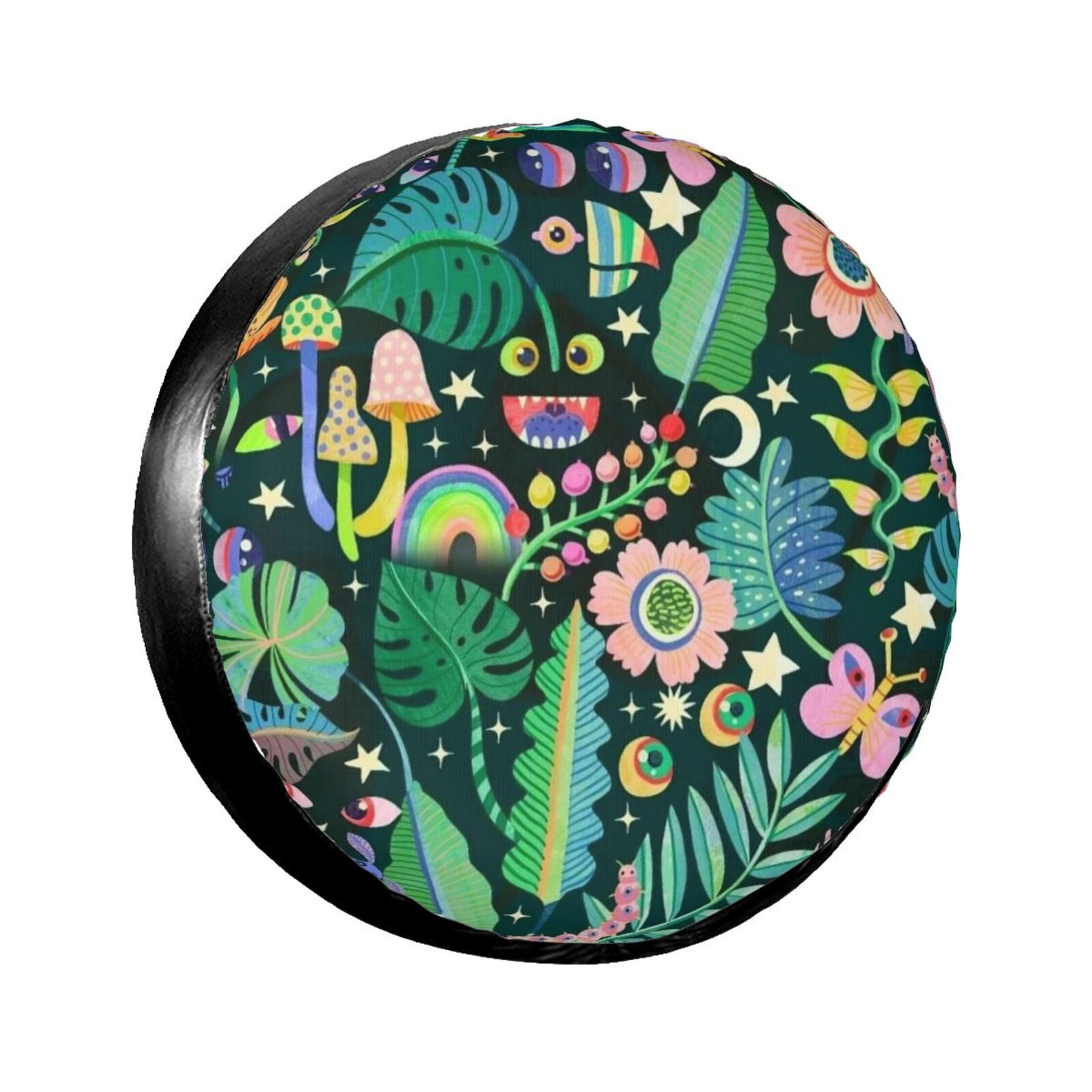 Salelf Abstract Floral Spare Tire Cover Waterproof Sunproof Wheel
