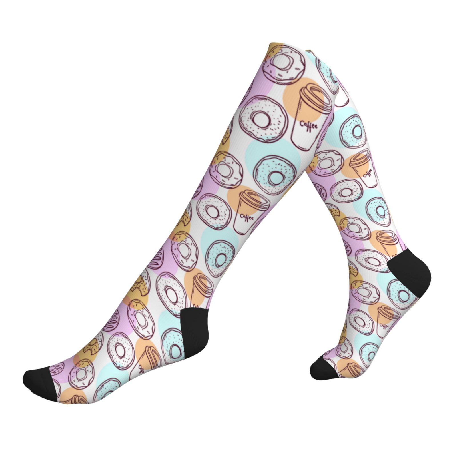 Salelf Donuts and Coffee Compression Socks for Women&Men Graduated ...