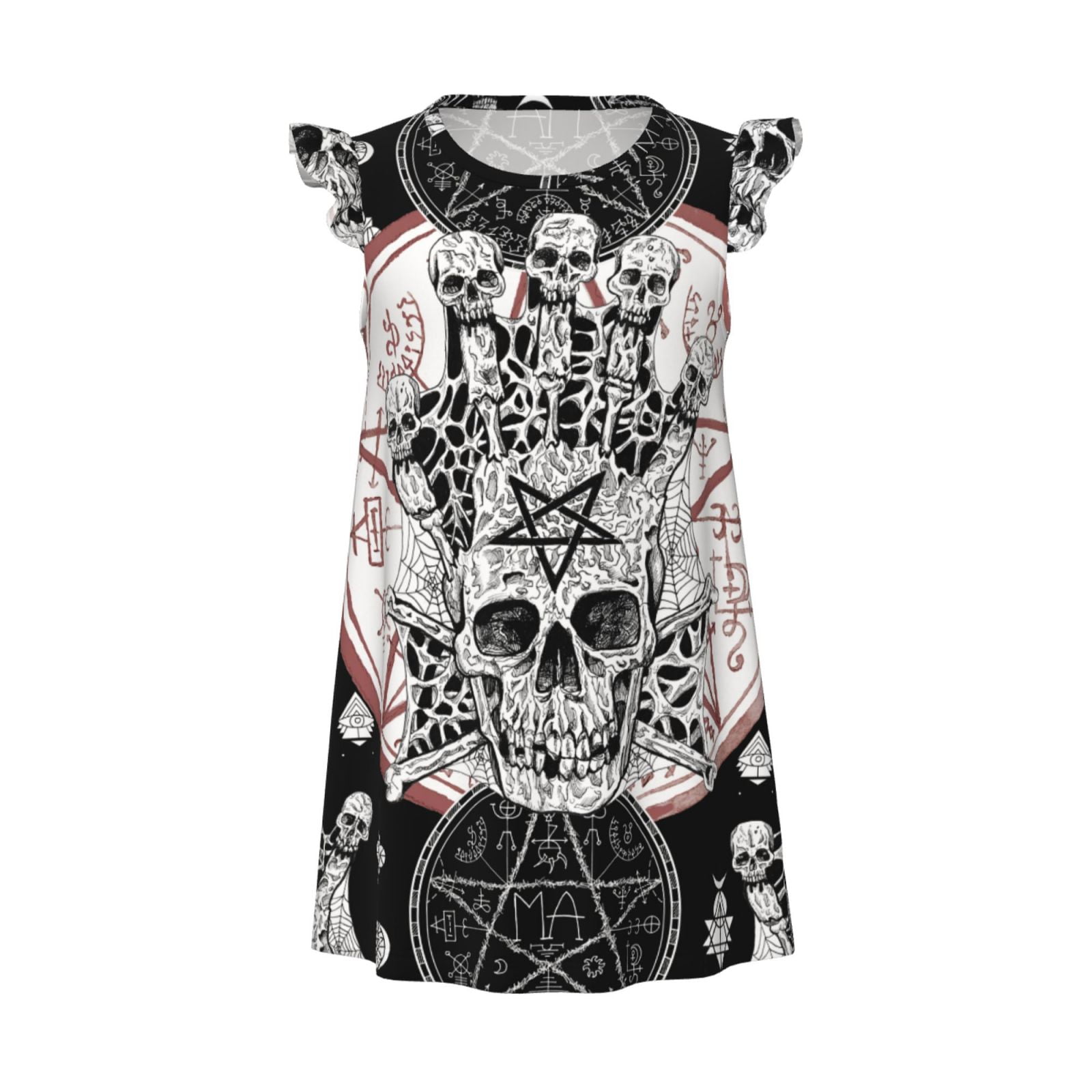 Salelf Evil Skull and Magic Seal Girls Nightgowns Princess Nightgown ...