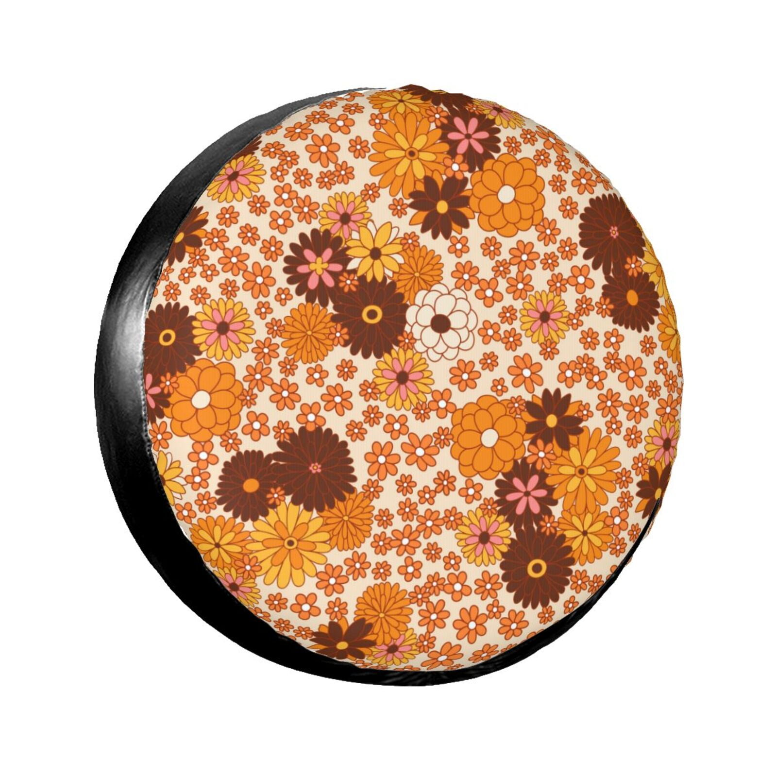 Salelf Hippie Ditsy Floral Spare Tire Cover Waterproof Sunproof Wheel