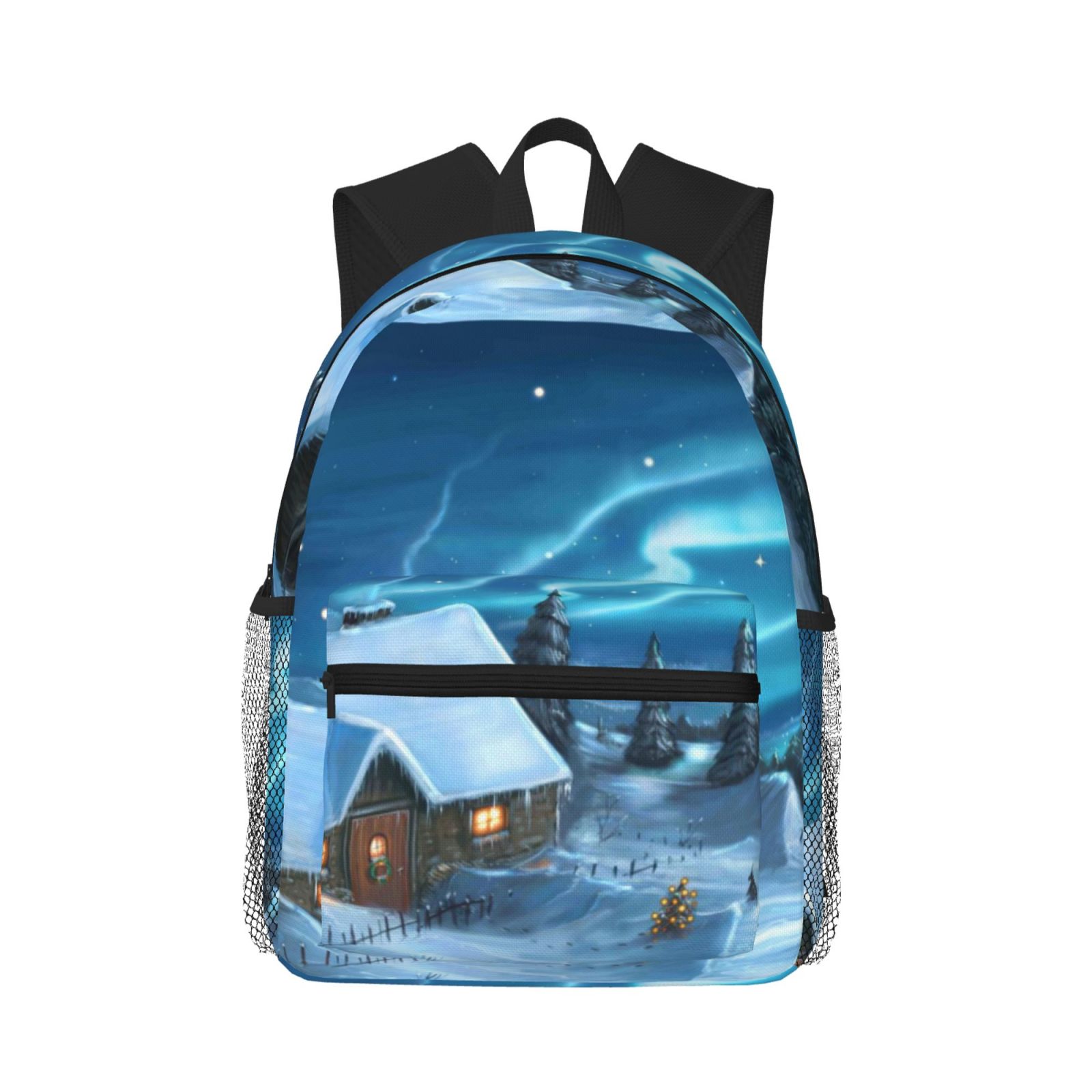 Salelf Mountain Cottage In Snow And Northern Lights Lightweight ...