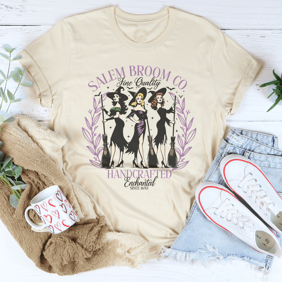 Salem Broom Co Fine Quality Handcrafted Enchanted Since 1692 Tee Soft ...