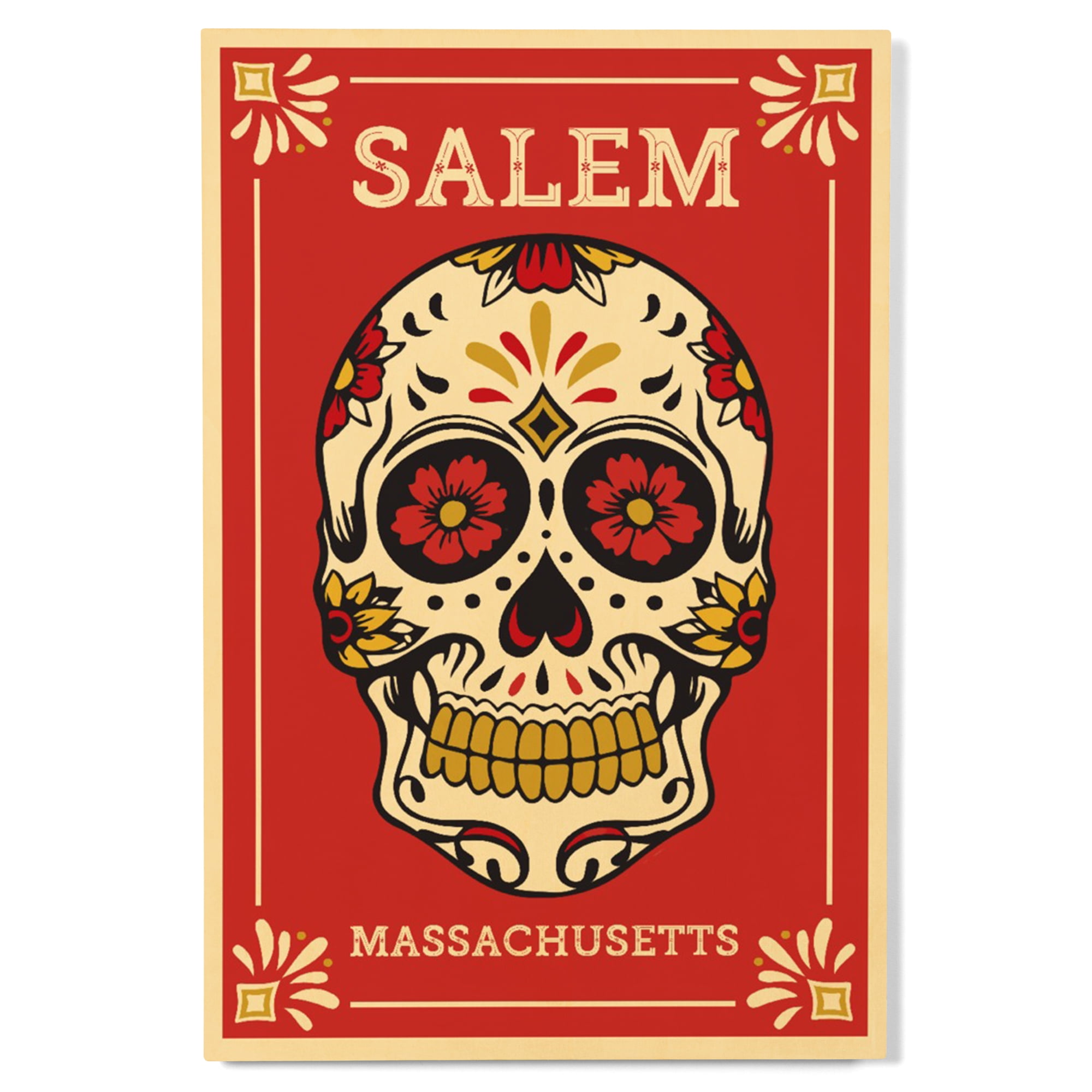 Salem, Massachusetts, Day of the Dead, Sugar Skull and Flower Pattern ...