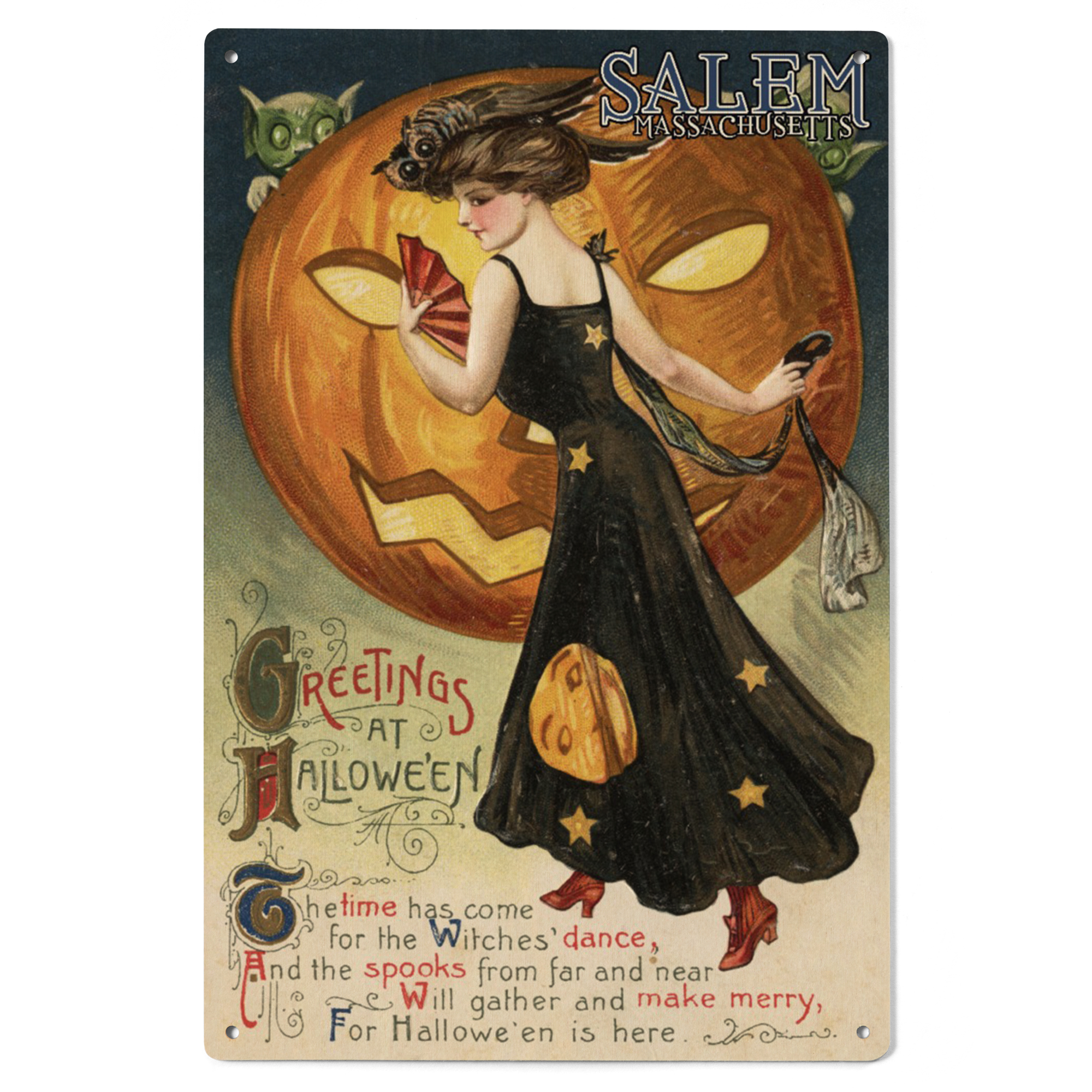 Salem, Massachusetts, Halloween Greeting, Witch Dancing and Pumpkin ...