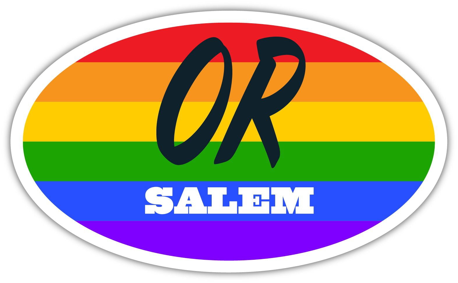 Salem OR Oregon Marion County Rainbow Pride Flag 6 Stripes Pride Flag ...