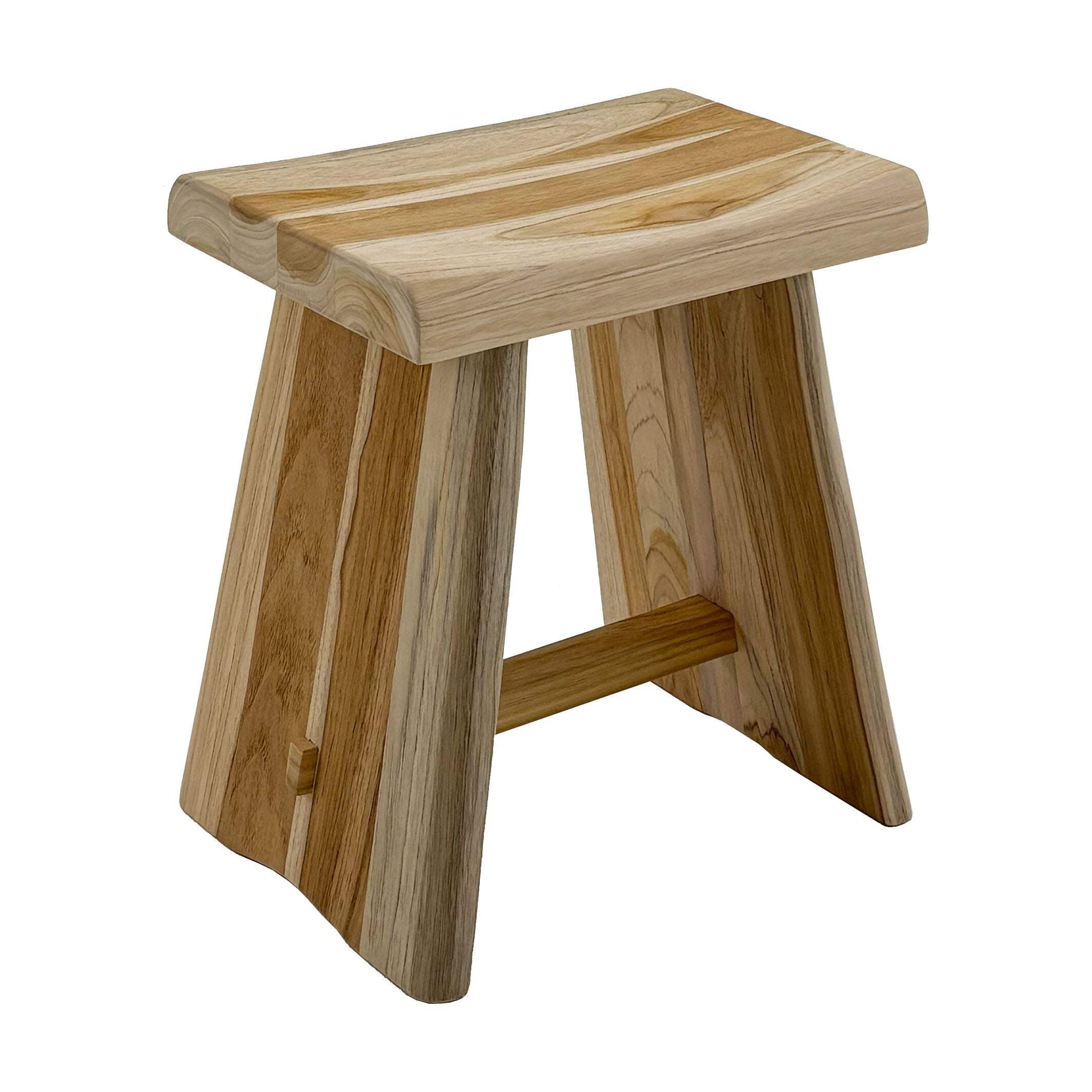 Salem Teak Shower and Bath Stool with Curved Seat - Walmart.com