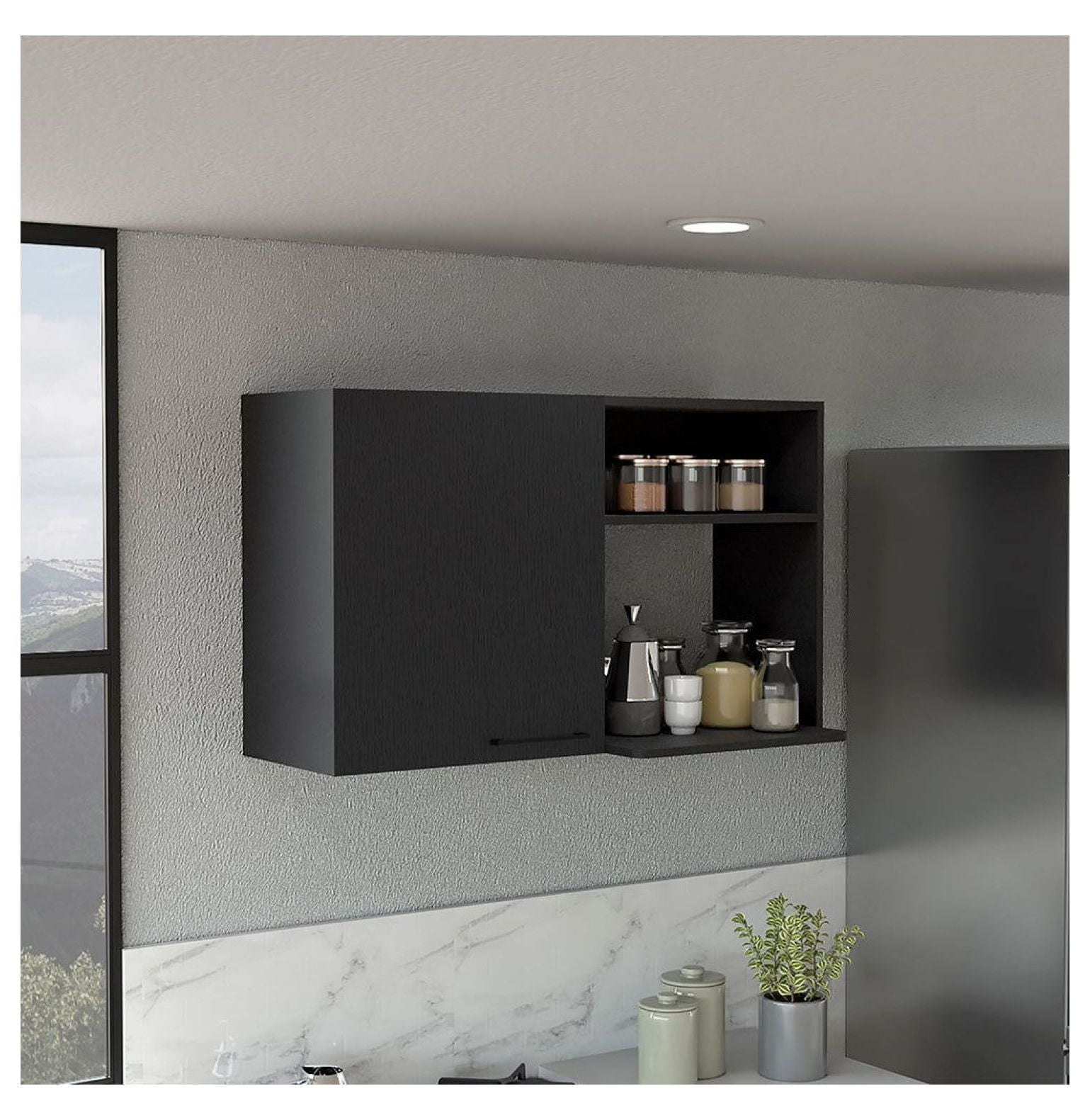 Salento Wall Mounted Storage Cabinet - Stackable 2-Tier Shelves, White ...