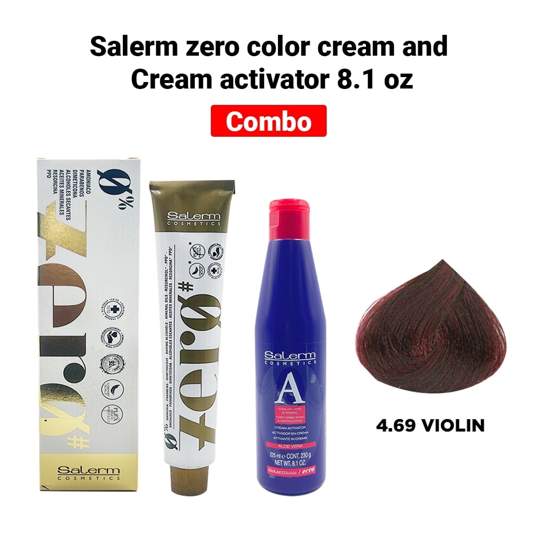Salerm Color Zero Semi Permanent Coloring Cream with Cream Activator 8. ...