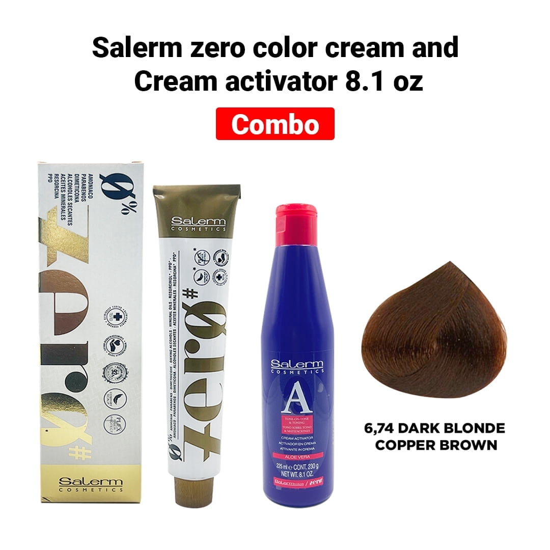 Salerm Color Zero Semi Permanent Coloring Cream with Cream Activator 8. ...