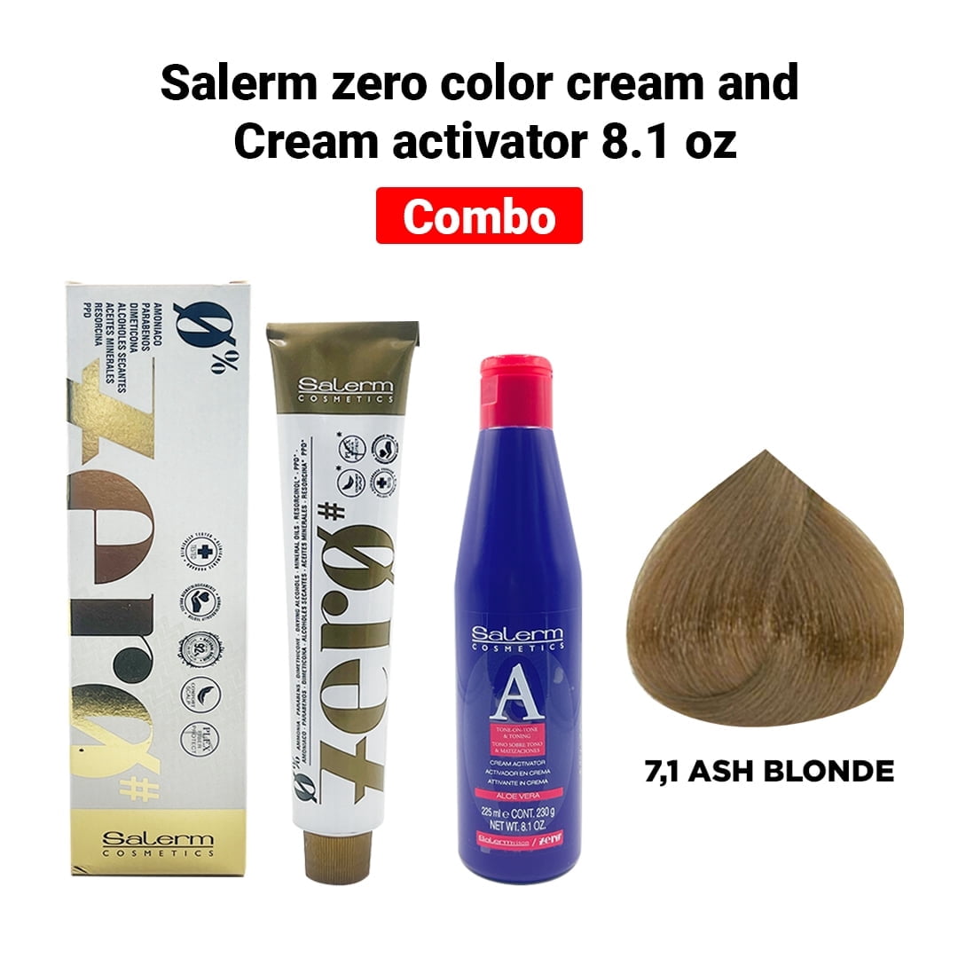 Salerm Color Zero Semi Permanent Coloring Cream with Cream Activator 8. ...