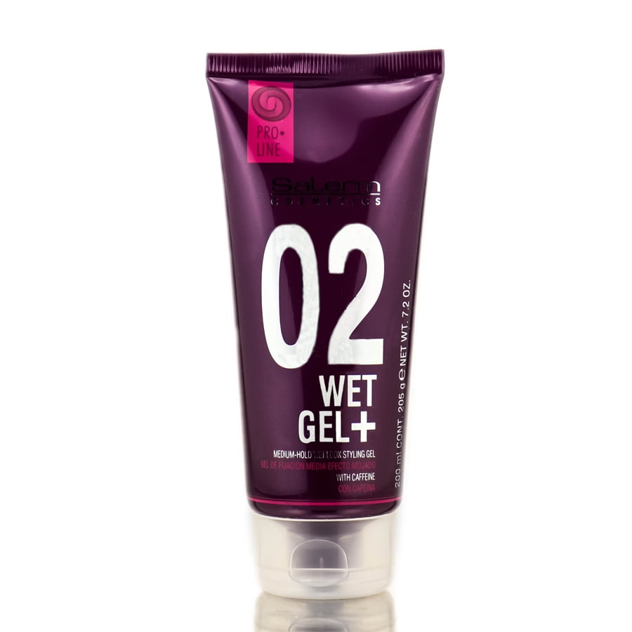 Salerm Cosmetics Wet Gel Plus, Medium Hold Styling Gel, Shine Finish, 7 ...