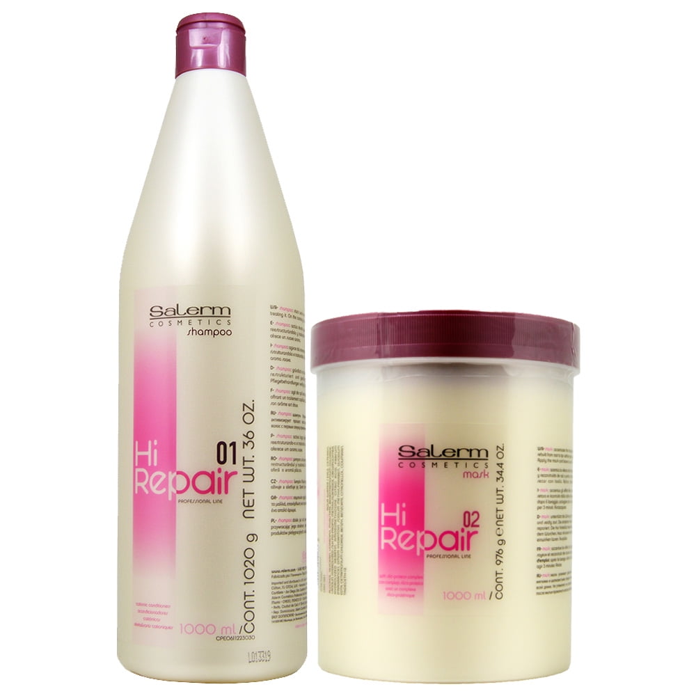 Salerm Hi Repair Shampoo and Mask Combo Set, 36oz + 34.4oz for ...