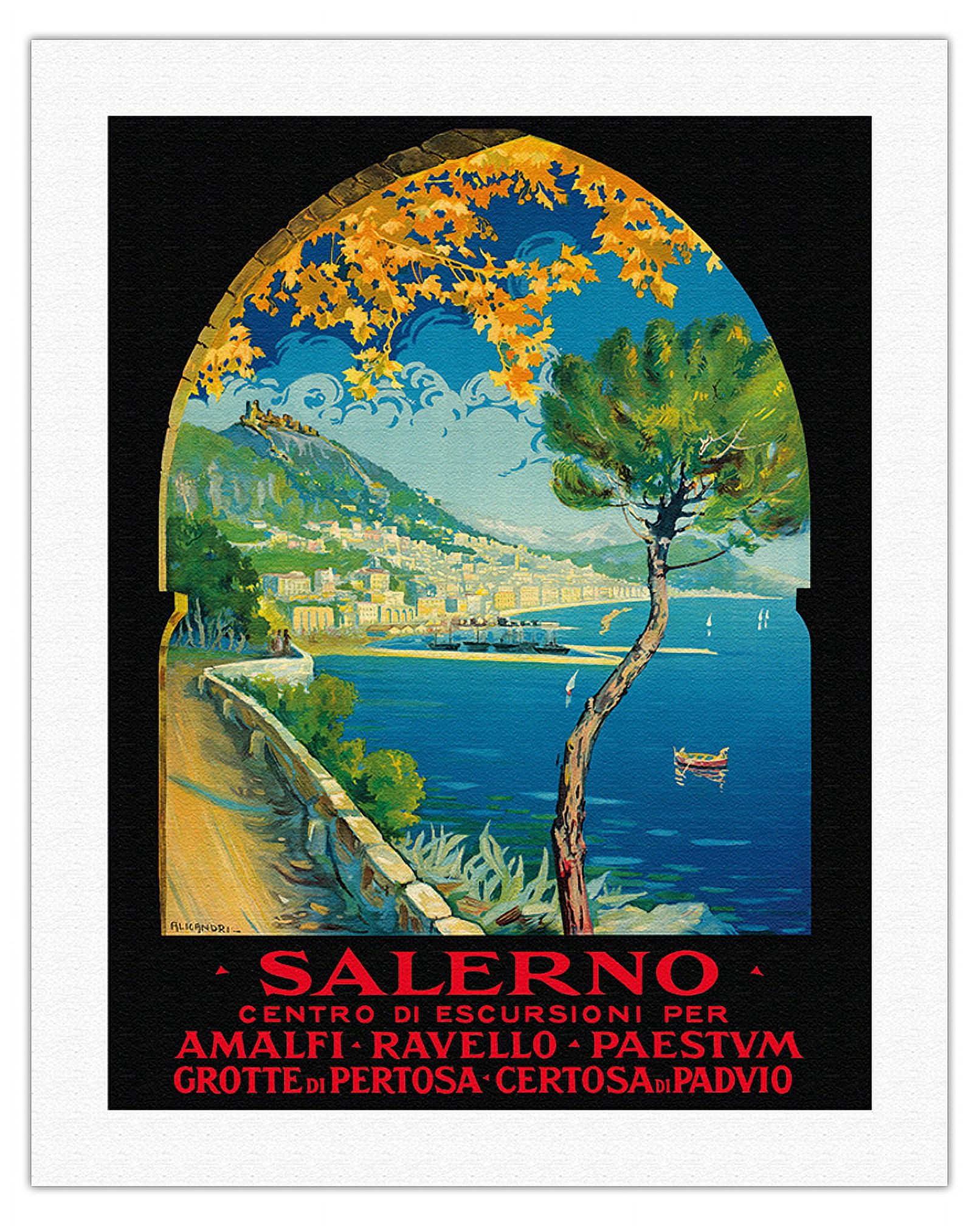 Salerno Italy - Amalfi Ravello Paestum - Pertosa Caves - Vintage Travel ...