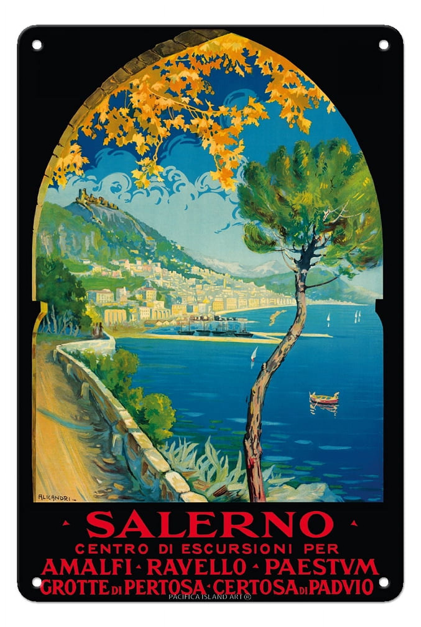 Salerno Italy - Amalfi Ravello Paestum - Pertosa Caves - Vintage Travel ...