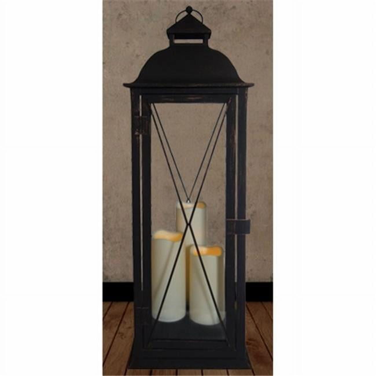VividLighting Salerno Triple Candle LED Lantern, Antique Brown Finish ...